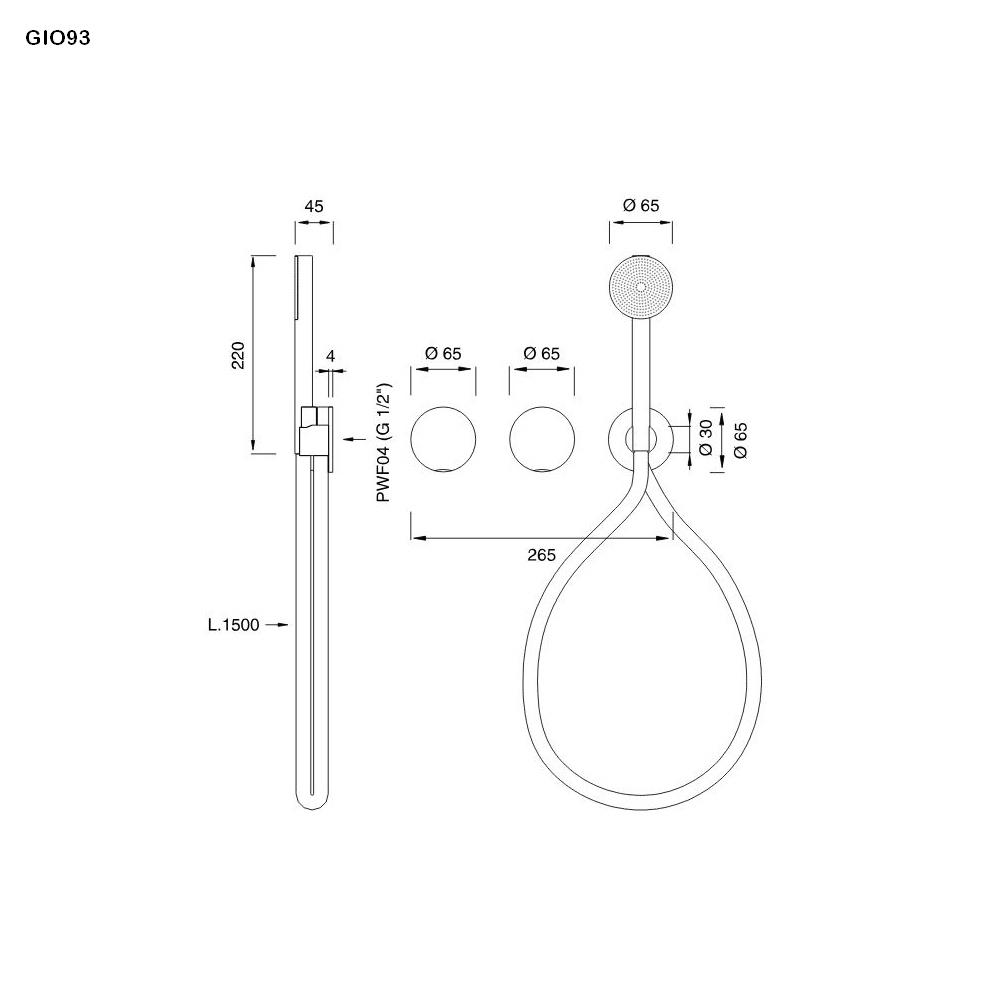 ceadesign Giotto Duscharmatur edelstahl matt | GIO93WS