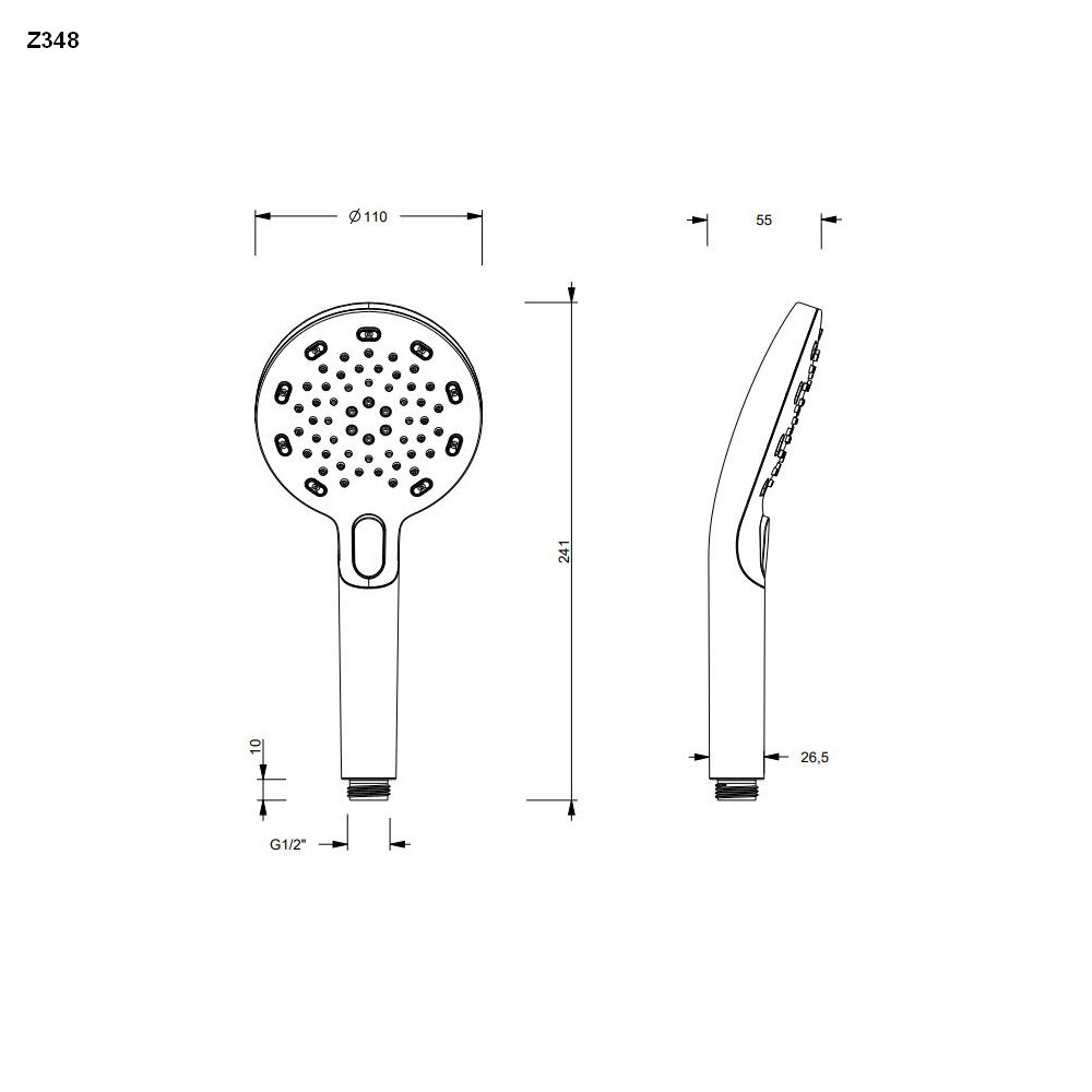 Fantini Handbrause matt gun metal | 90P5Z348