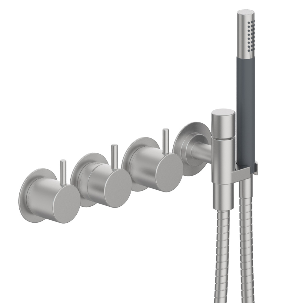 vola 5471R Unterputz-Brause-Thermostat mit 2-Wege-Umstellung, Hebel:25mm, edelstahl-5471R-40 ...