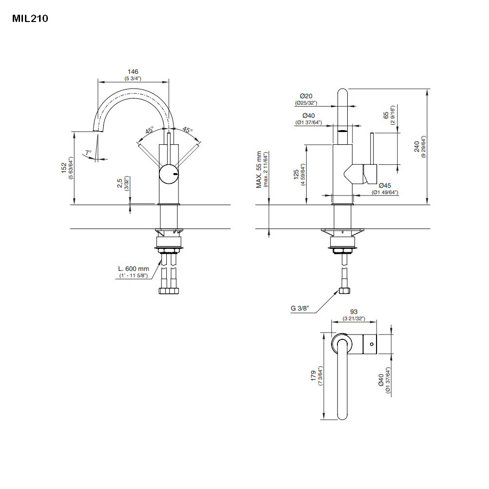 ceadesign Milo360 Küchenarmatur edelstahl matt | MIL210S