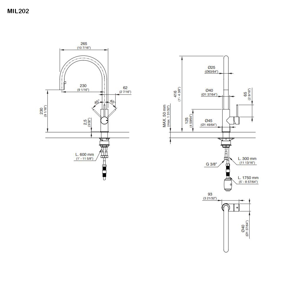 ceadesign Milo360 Küchenarmatur edelstahl matt | MIL202S